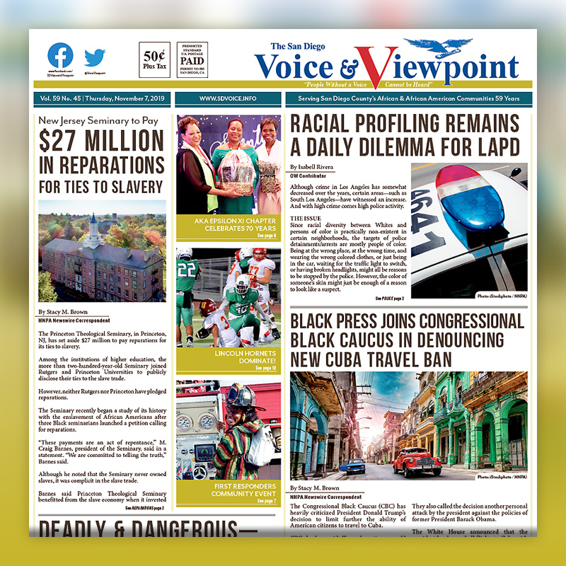 This Week’s Paper: November 7, 2019 - The San Diego Voice & Viewpoint